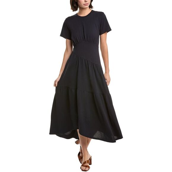 Frame Denim | Dresses | Frame Denim Womens The Gathered Dress Blue ...